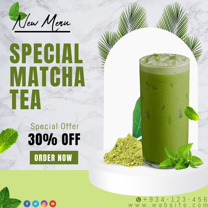 Copy of Matcha tea ads template | PosterMyWall