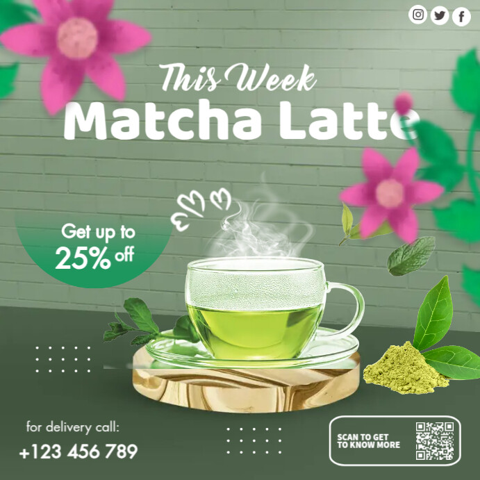 Matcha Tea Template | PosterMyWall