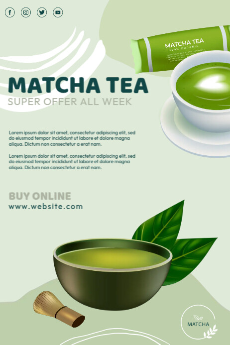 Matcha Tea Offer Template | PosterMyWall