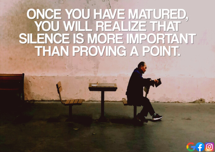 Plantilla de MATURED AND SILENCE QUOTE TEMPLATE | PosterMyWall