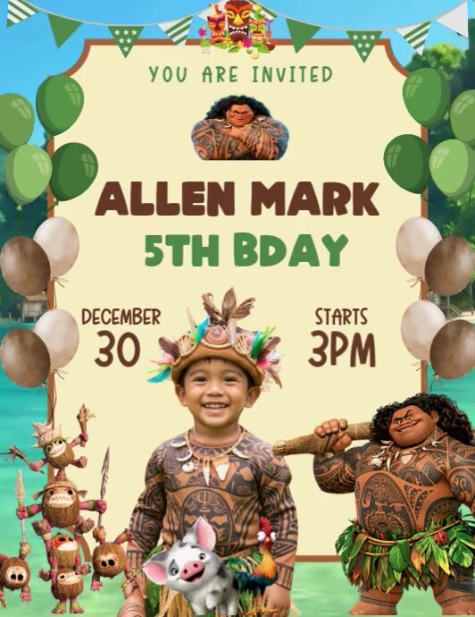 Maui Theme Birthday Invitation Template | PosterMyWall