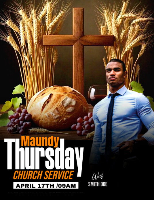 Maundy Thursday church service Template | PosterMyWall