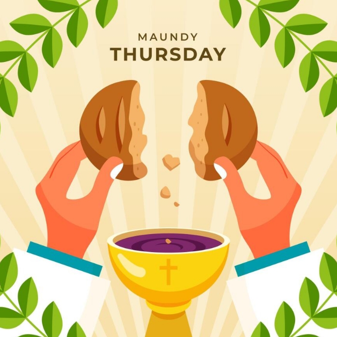 Maundy Thursday Holy communion washing feet Template | PosterMyWall
