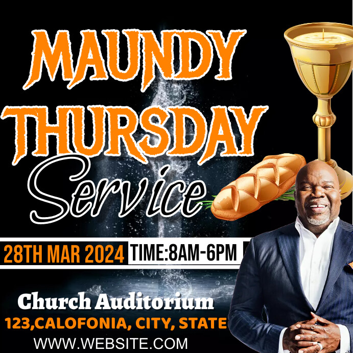 Maundy Thursday service design flyer Template | PosterMyWall