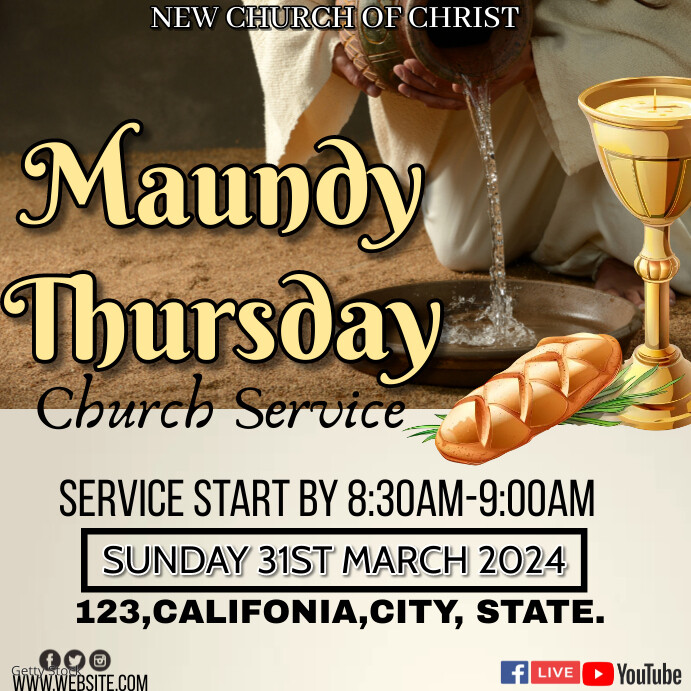 Maundy Thursday service design Template | PosterMyWall