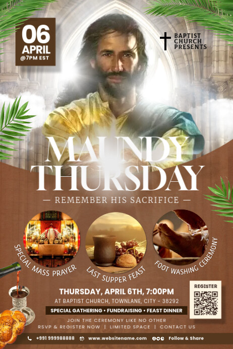 Maundy Thursday Service Poster Template | PosterMyWall