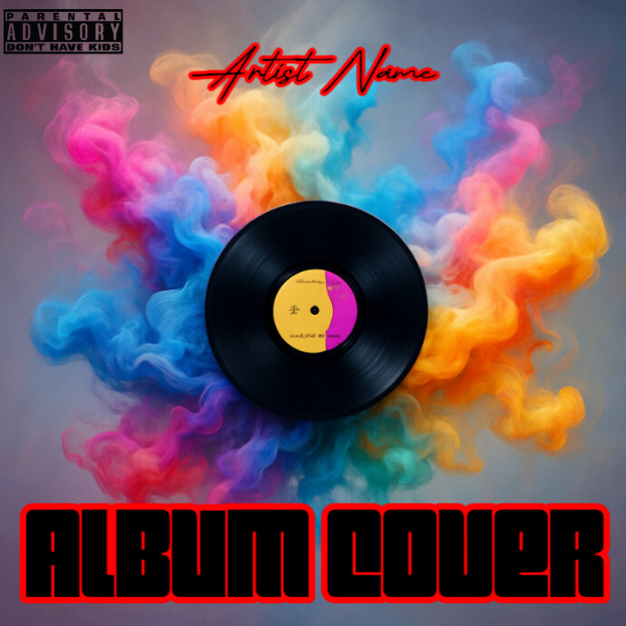 Maximalist "color Burst Vinyl – Artistic Music Explosion Album Cover ...