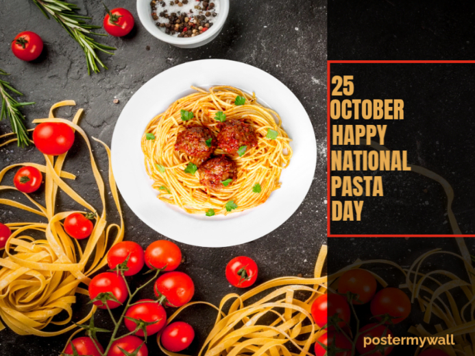 Maximalist “25th October – Happy National Pasta Day!” Yard Sign ...