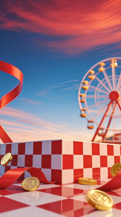 Plantilla de Maximalist “carnival Gift Box With Ferris Wheel And Sunset ...