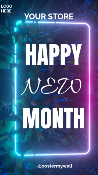 Plantilla de Maximalist 🌟 Happy New Month In Neon Glow 🌟 Digital ...