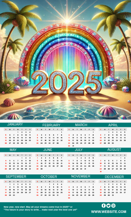 Copy of Maximalist 2025 Calendar Template Design Us Legal | PosterMyWall