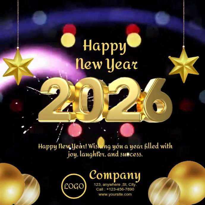 Modèle Maximalist 2026 New Year Hd Exiting Wishes Video Template With ...