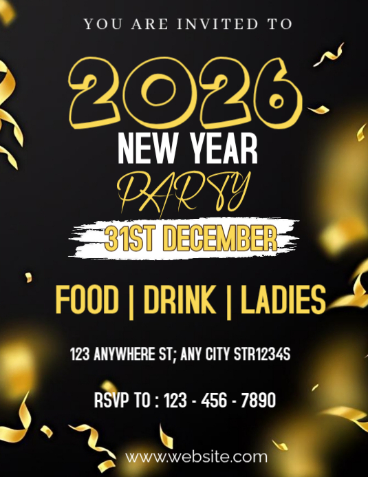 Plantilla de Maximalist 2026 Welcome Party Design Flyer (us Letter ...