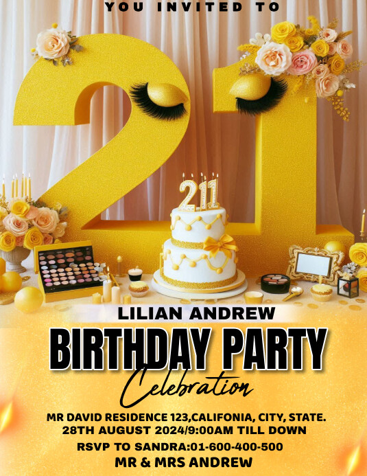 Copy of Maximalist 21st Birthday Party Invitation Tem | PosterMyWall