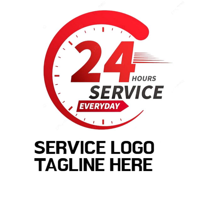 Maximalist 24 Hours Service Logo Logo Template | PosterMyWall