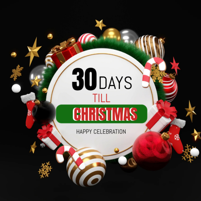 Plantilla de Maximalist 30 Days Until Christmas Countdown Online Design ...