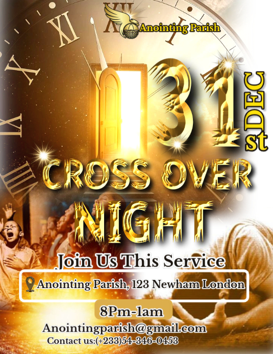 Maximalist 31st December Cross Over Night Church Flyer Design Template ...