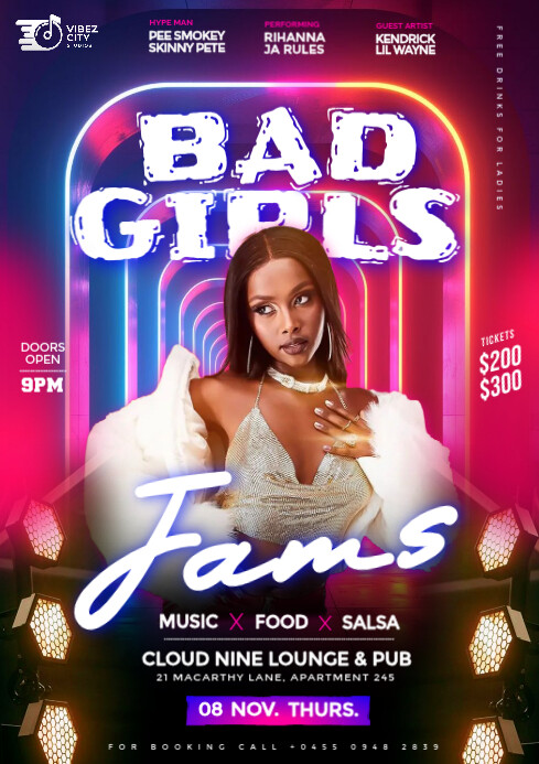 Maximalist 3d Bad Girls Night Party Event Flyer A4 | PosterMyWall