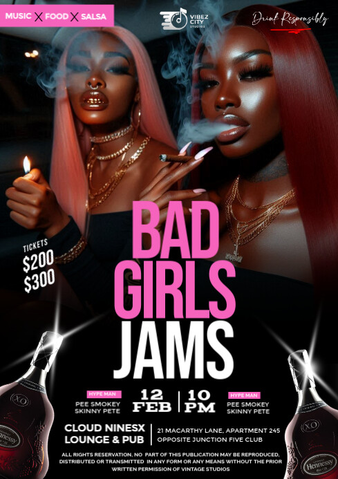 Maximalist 3d Bad Girls Night Party Event Flyer A4 Template | PosterMyWall