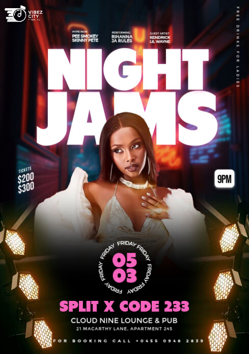 Copy of Maximalist 3d Night Jams Party Event Flyer A4 | PosterMyWall