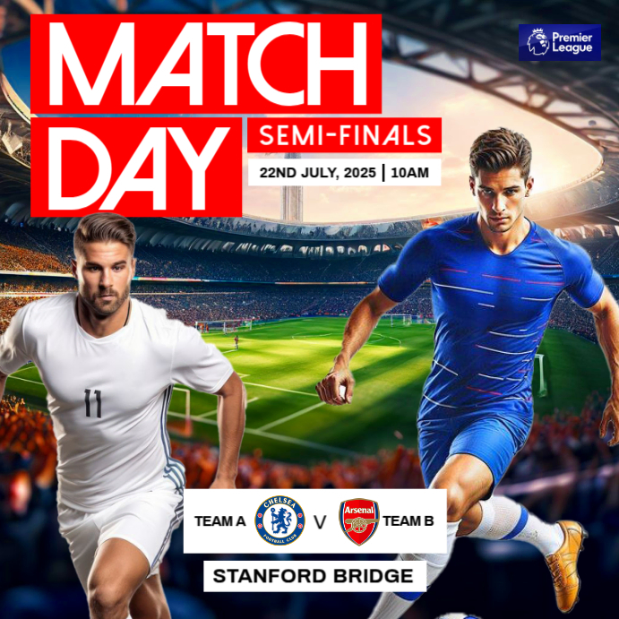 Maximalist 3D Soccer Match Game Day Match Design Flyer Social Media ...