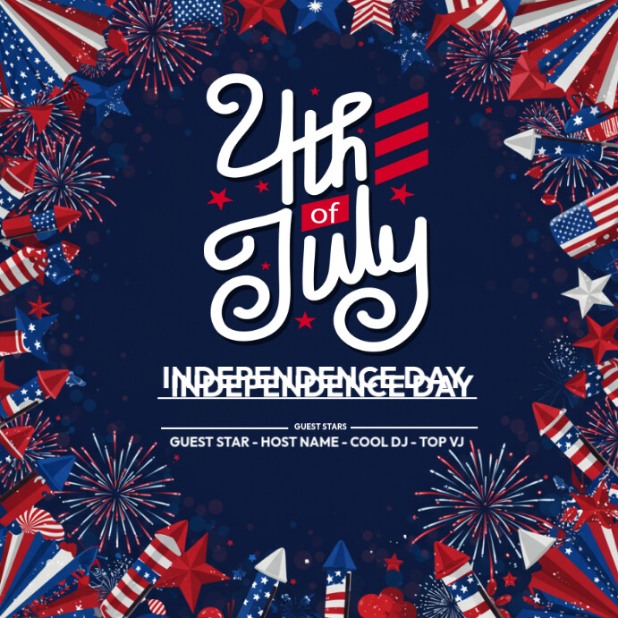 Maximalist 4th Of July Instagram Post Templat | PosterMyWall