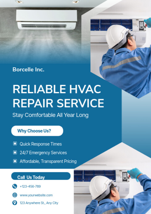 Maximalist Ac Repair & Installation Service Ads A4 Template | PosterMyWall