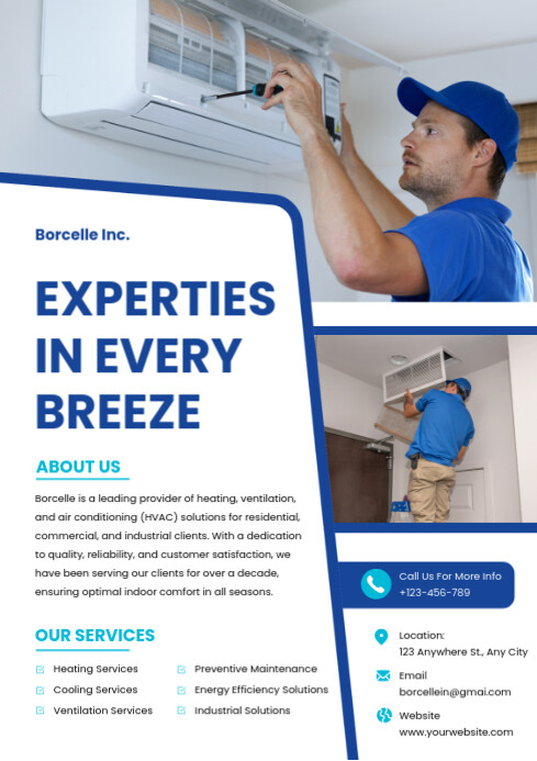 Maximalist Ac Repair & Installation Service Flyer Template A4 ...