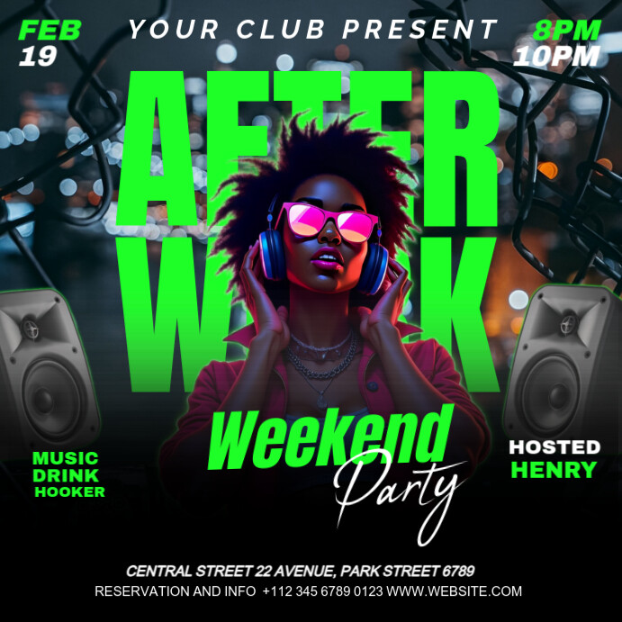 Copy of Maximalist After Work Weekend Party Template Design | PosterMyWall