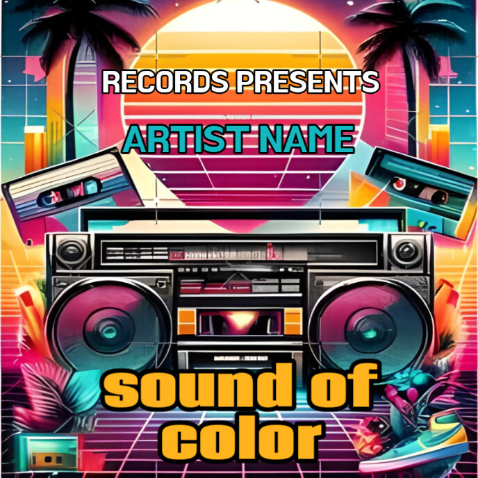 Maximalist Album Cover Retro Music Album Cover Template | PosterMyWall