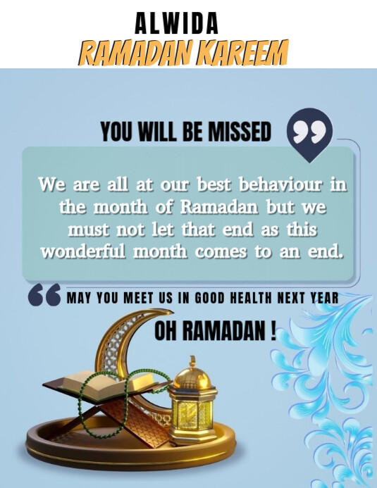 Maximalist Alwida Ramadan, Goodbye, Ramadan Kareem Template, Flyer ...