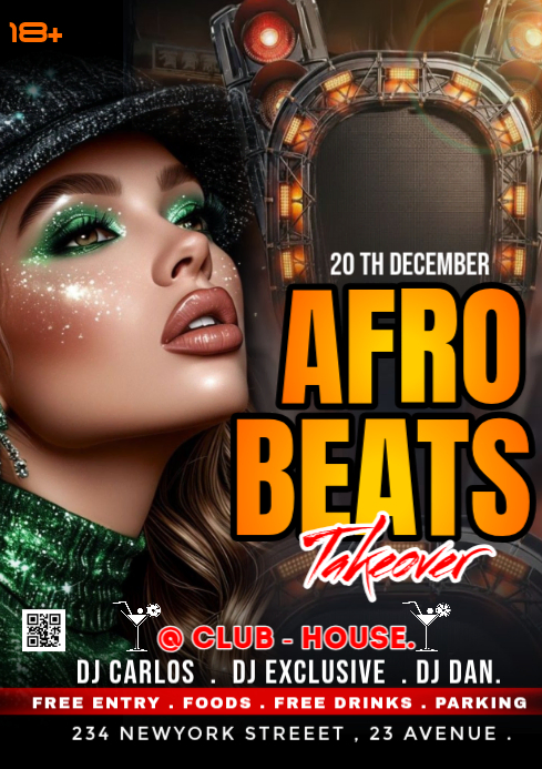 Maximalist Amapiano Afrobeats Night Template | PosterMyWall