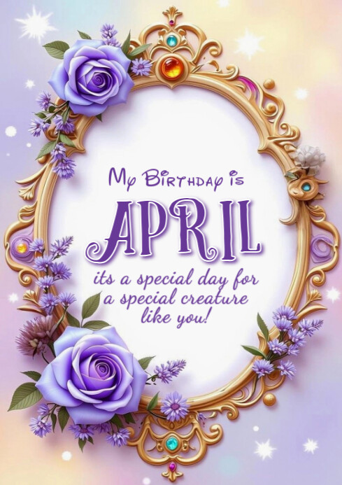 Maximalist April Birthdays A4 Template | PosterMyWall