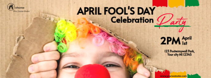 Maximalist April Fool's Day Facebook Cover Photo Template | PosterMyWall