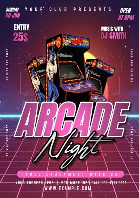 Maximalist Arcade Night A2 Template | PosterMyWall