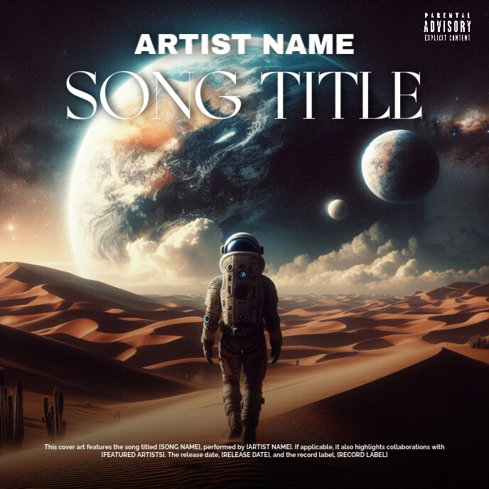 Plantilla de Maximalist Astronaut Desert Album Cover | PosterMyWall