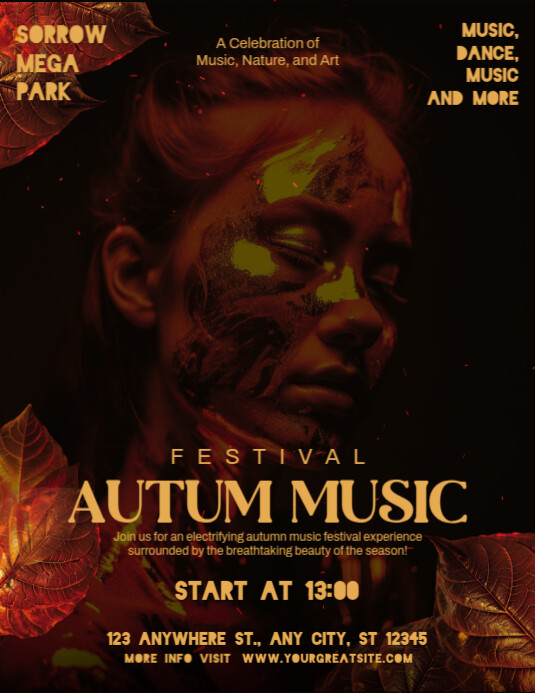 Maximalist Autumn Live Music Event Flyer (us Letter) Template ...