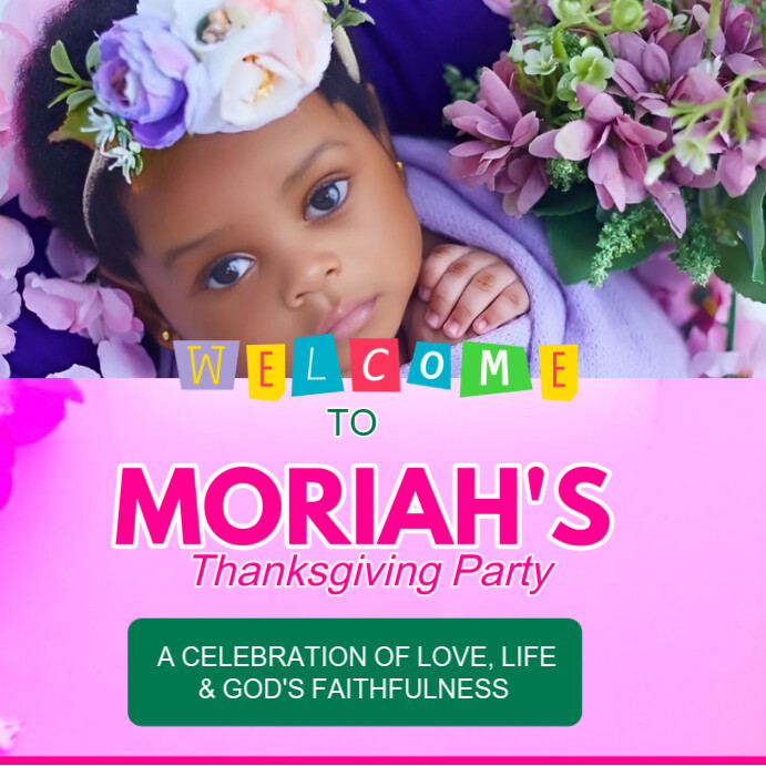 Maximalist Baby Dedication Instagram Post Template | PosterMyWall