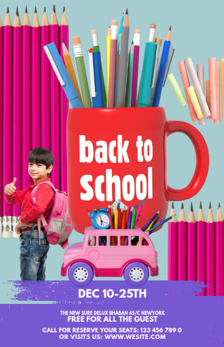 Maximalist Back 2 School Tabloid Template | PosterMyWall