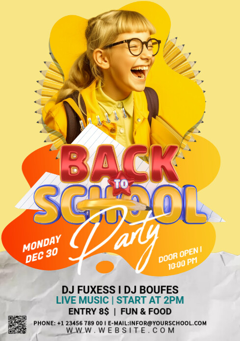 Maximalist Back To School Flyer A2 Template | PosterMyWall