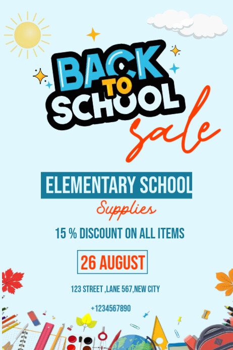 Maximalist Back To School Sale Poster Template | PosterMyWall