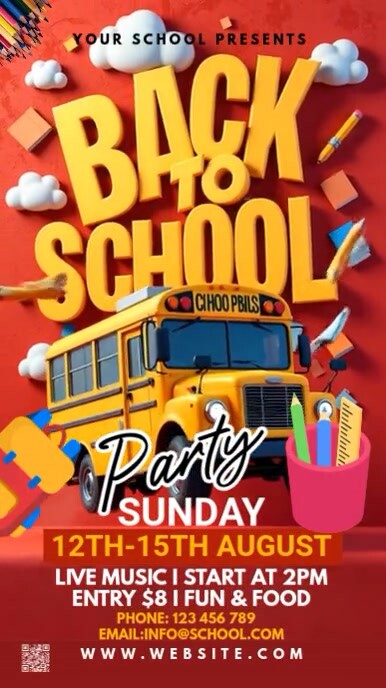 Maximalist Back To School Tiktok Video Template | PosterMyWall