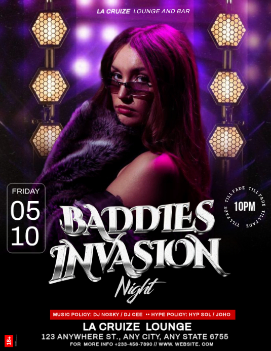 Maximalist Baddies Invasion Night Flyer (us Letter) Template | PosterMyWall