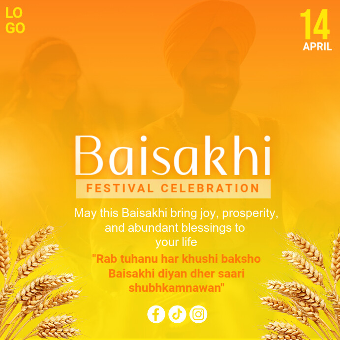 Maximalist Baisakhi Festival Celebration Instagram Post Template | PosterMyWall