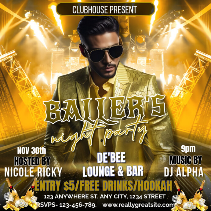 Copy of Maximalist Ballers Night Party Instagram Post | PosterMyWall