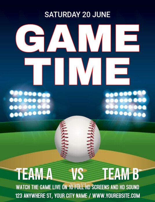 Copy of Maximalist Baseball Game Time Flyer (us Letter) | PosterMyWall