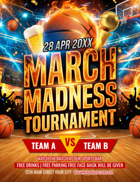 Maximalist Basketball Tournament Flyer templaat | PosterMyWall