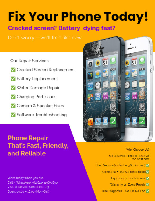 Maximalist Battery Service Flyer (us Letter) Template | PosterMyWall