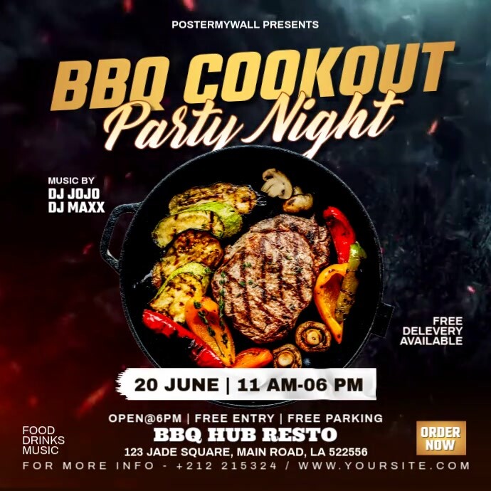 Maximalist Bbq Cookout Party Instagram Post Template | PosterMyWall