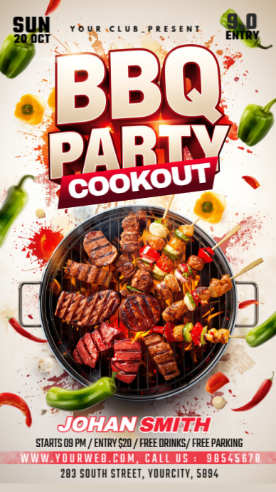 Maximalist Bbq Cookout Party Instagram Story Template | PosterMyWall